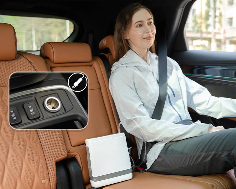 Portable Oxygen Concentrator with Real-Time O2 Feedback | Up to 9 Hours with 2 Batteries for ...